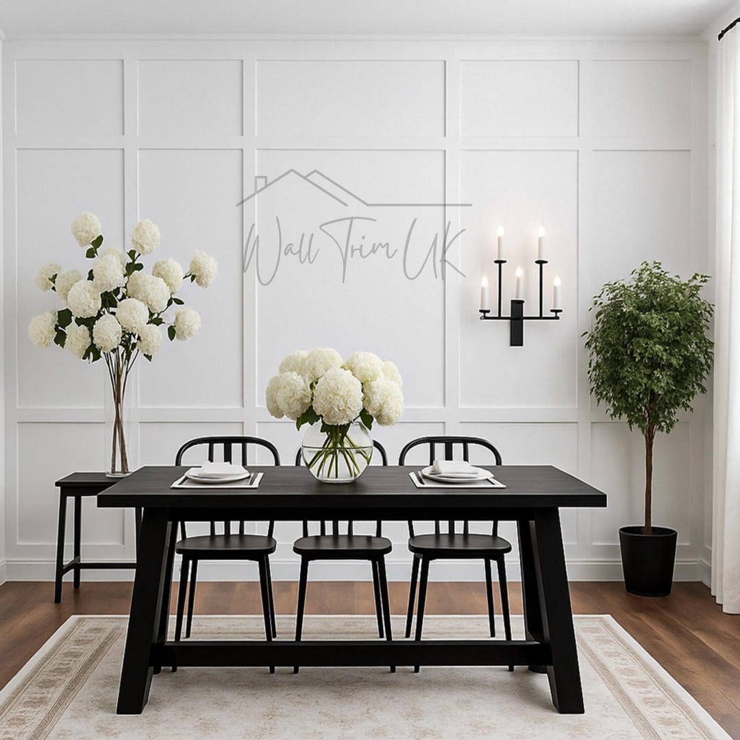 Modern Wall Panelling Decor – Pre-cut Wall Moulding Kit for Dining Room ...