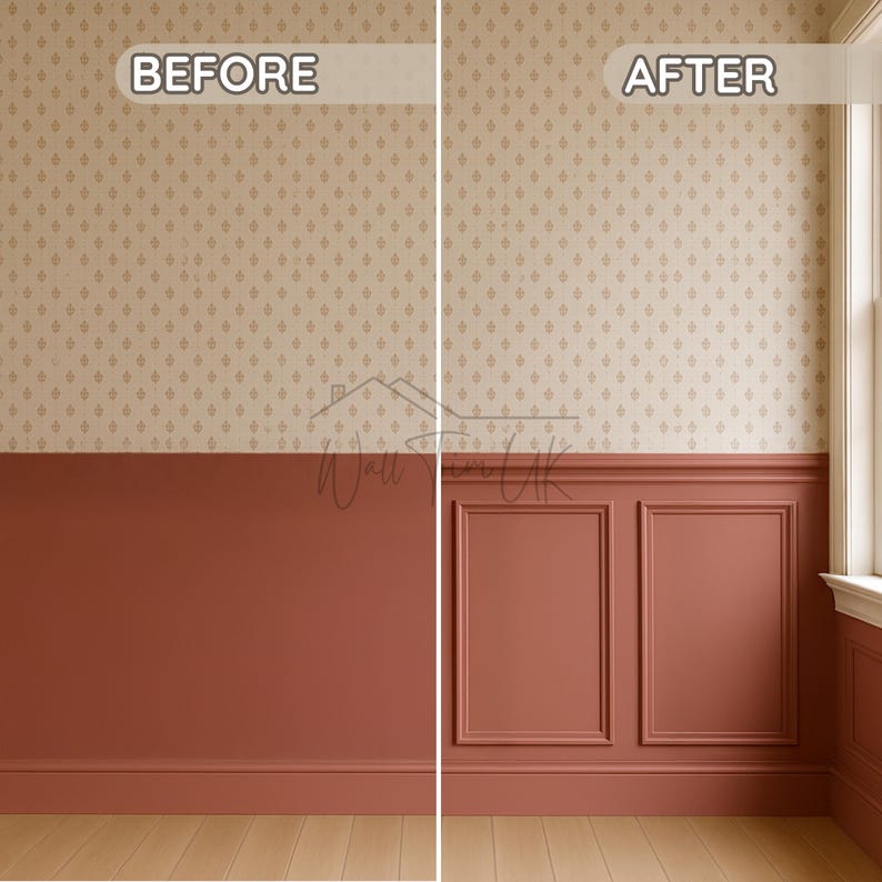Nordic Minimal Wall Molding - Wall Paneling Kit - Peel & Stick ...
