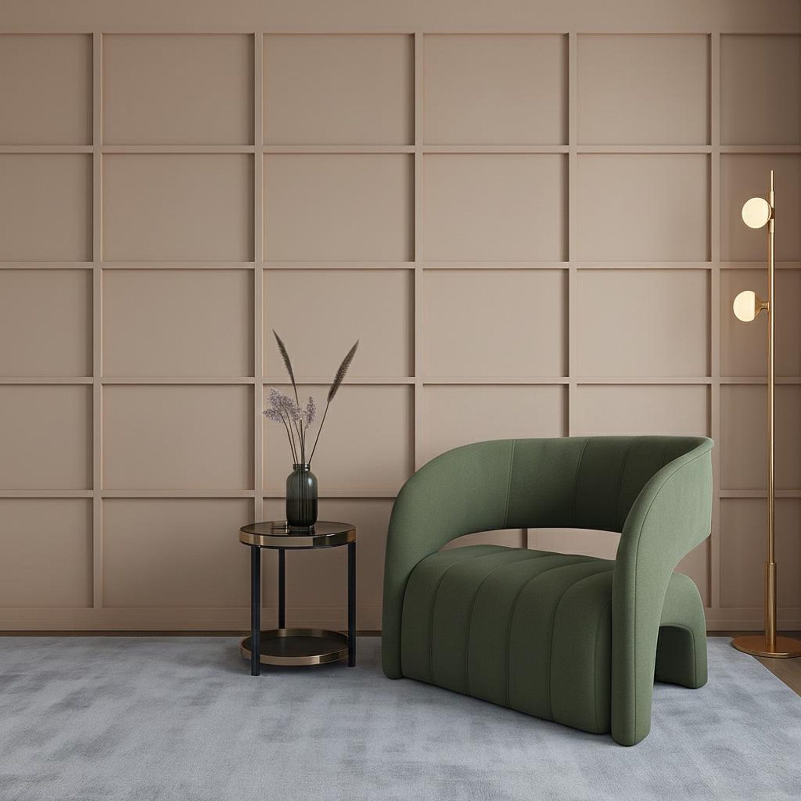 Decorative Grid Wall Paneling Kit, Peel & Stick Modern Wall Trim ...