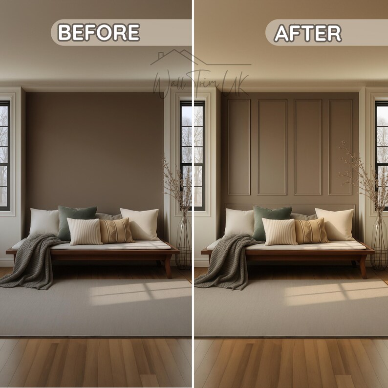 Wall Panelling Frame – Decorative Wall Panels – Wall Moulding Kit – Pre ...