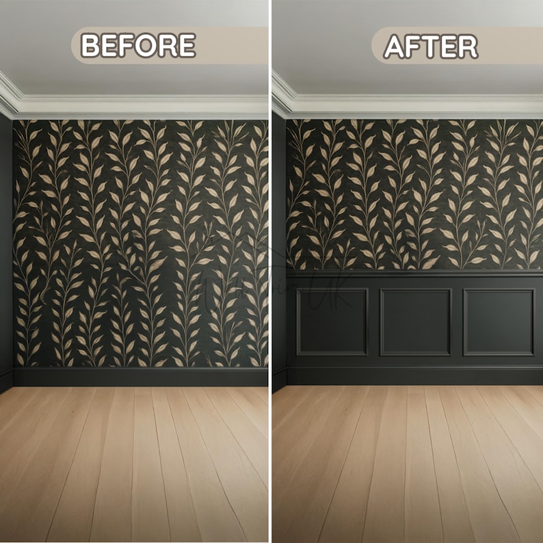Elegant Wainscoting Panels - Easy Install Half Wall Molding - Wandstuck ...