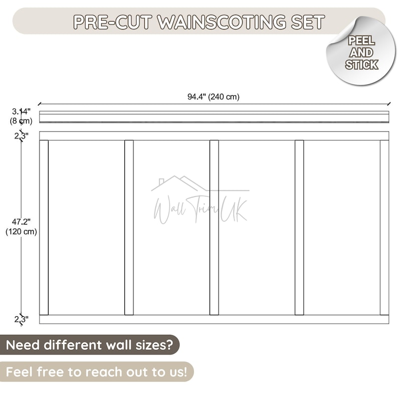 Peel & Stick Scandinavian Wainscoting Frames - Modern Half Wall ...