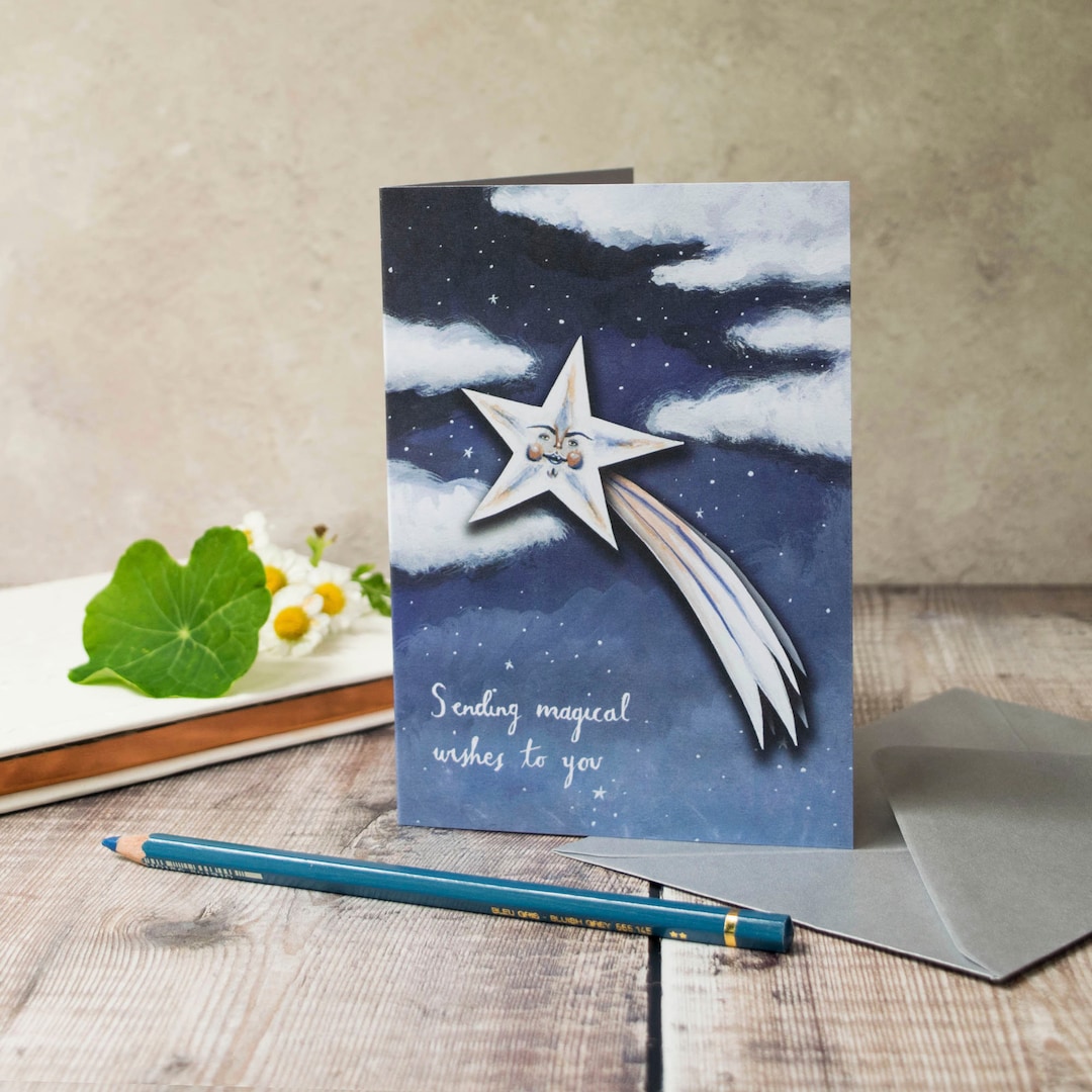 Shooting Star Greeting Card A6 in Size, Illustrated by Kayleigh ...