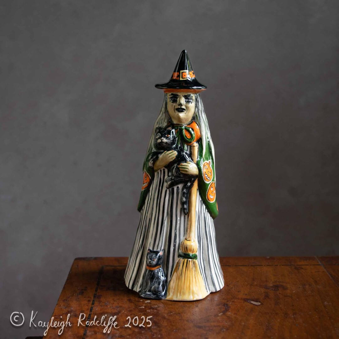 Handmade Ceramic Witch Figurine. One of a Kind Art Piece for a ...