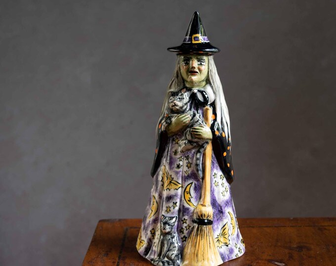 Handmade Ceramic Witch Figurine, Vintage Style. Made in England by ...