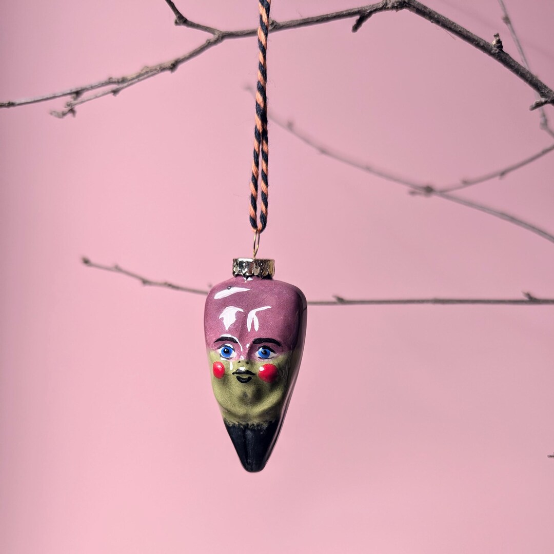 Little Ceramic Candy Corn Figurine Hanging Ornament. Handmade and Hand ...