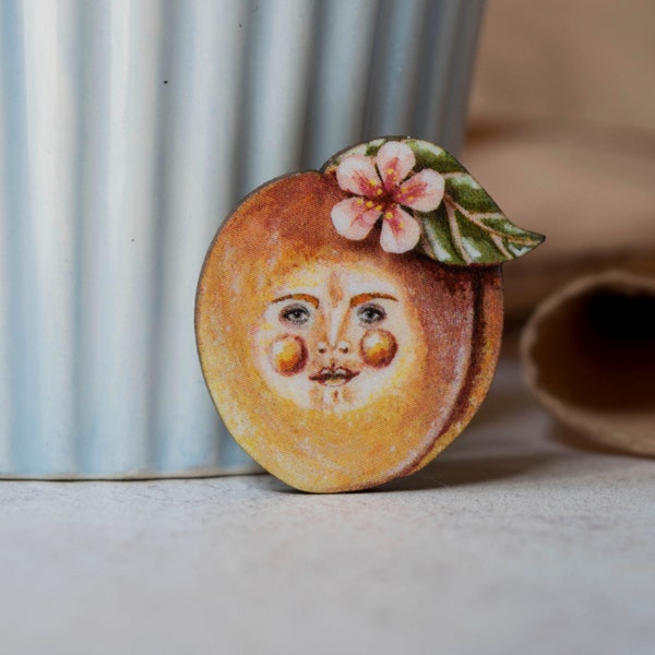 Peach Brooch - Etsy UK