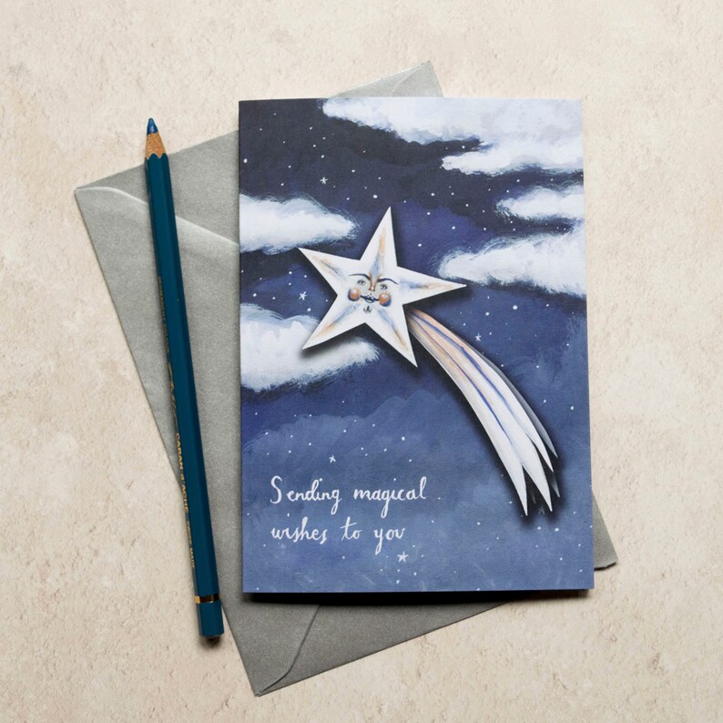 Shooting Star Greeting Card A6 in Size, Illustrated by Kayleigh ...