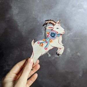 Wooden Leaping Yule Goat Christmas Tree Ornament. Kitschy Christmas ...