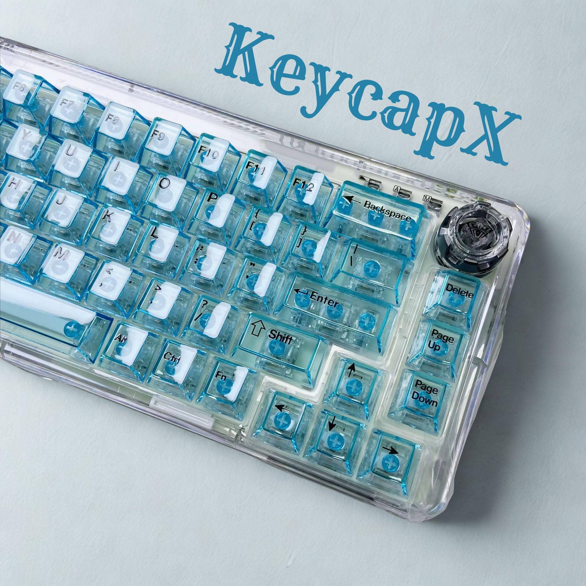 Blue Ice Transparent Keycap Set – Crystal Clear Cherry Profile PC ...
