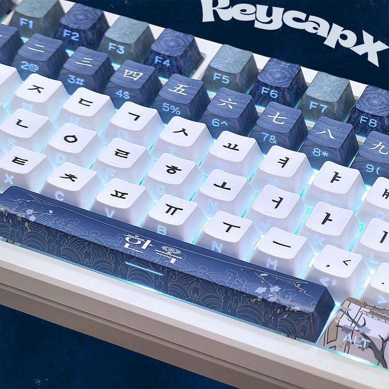 Rgb White Blue Keycaps - Etsy