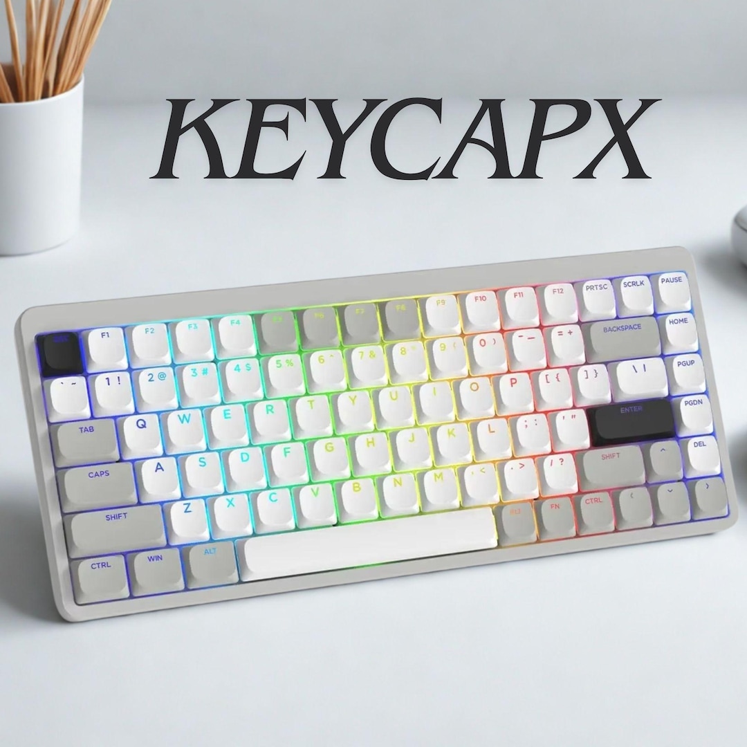 Low Profile PBT Keycap Set: Shine-through, Ultra-thin Slim RGB Keycap ...