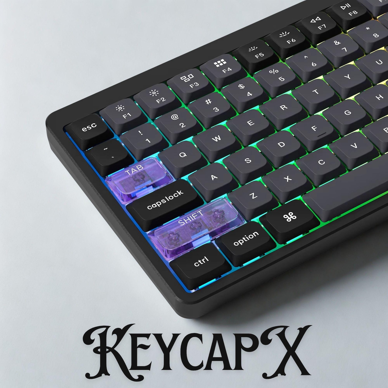 Dark Grey Low Profile PBT Keycap Set: Custom Double-shot for MX ...