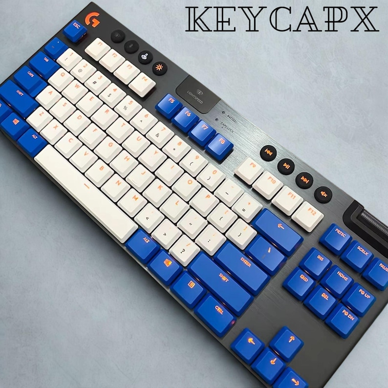 White RGB Shine Through PBT Keycap Set for Logitech G813/G915 Keyboards ...