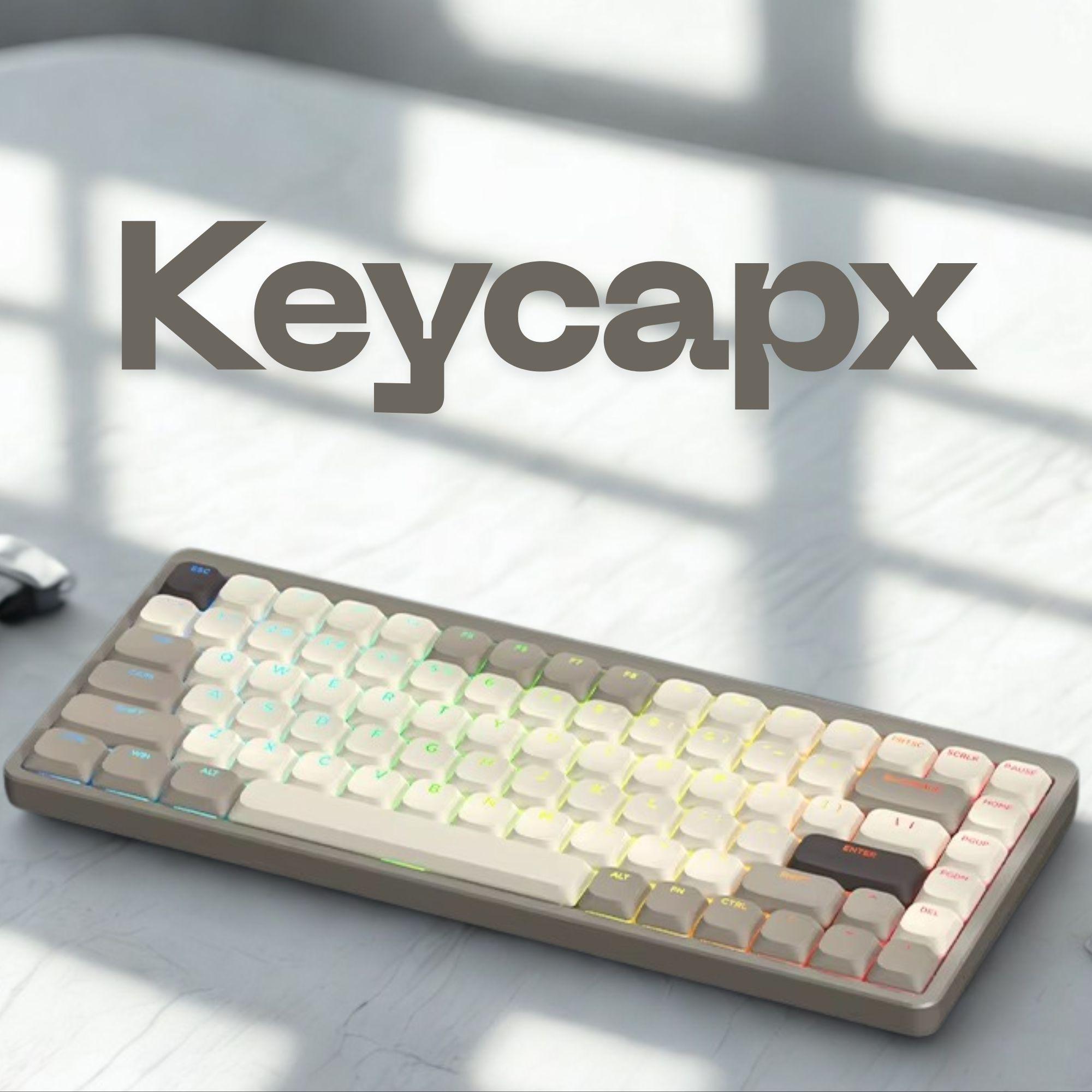 Khaki Low-profile PBT Keycap Set: RGB Backlit, Shine Through - Slim ...