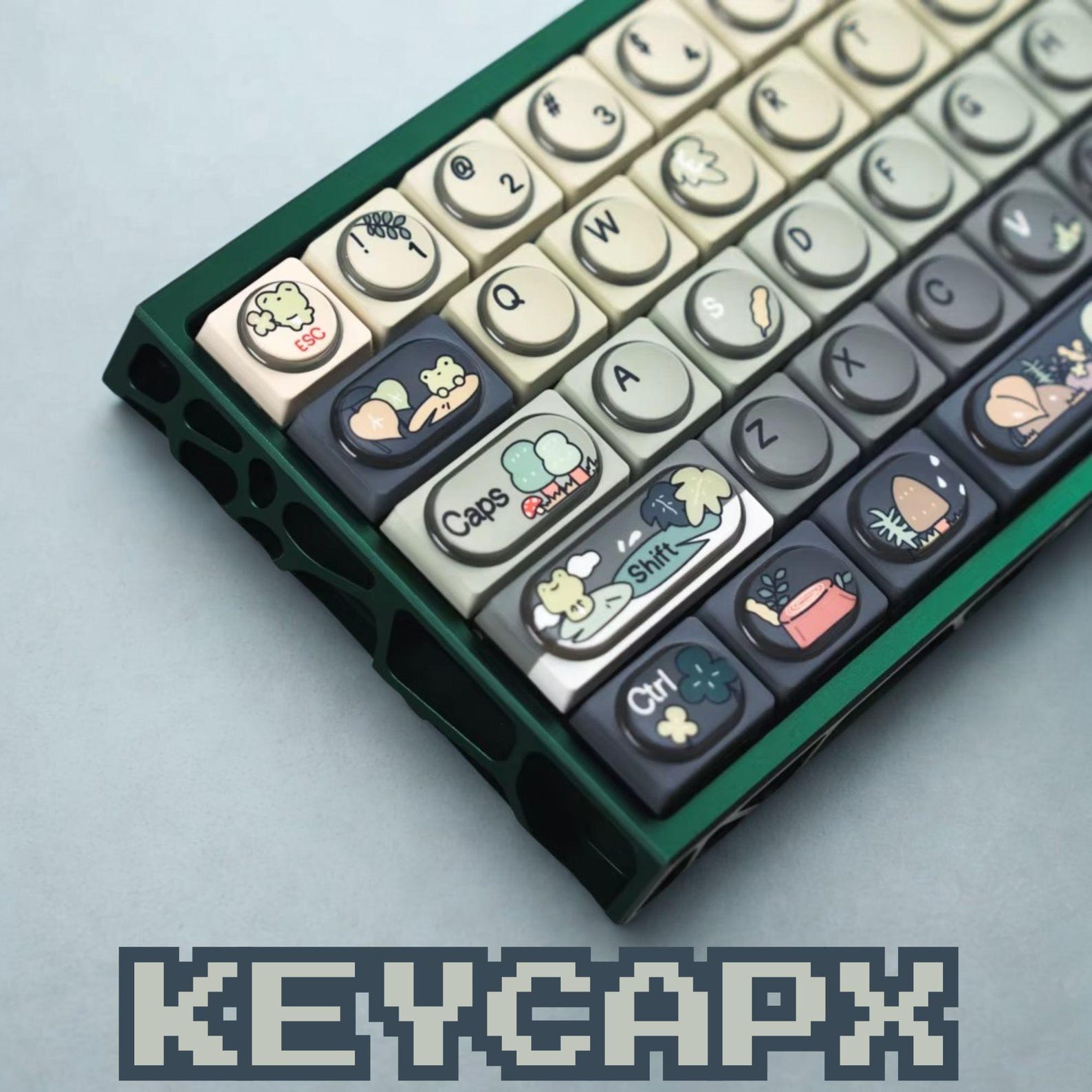 131 Key Frog Keycaps Set: Low Profile Cute Kawaii Keycap, Dye ...