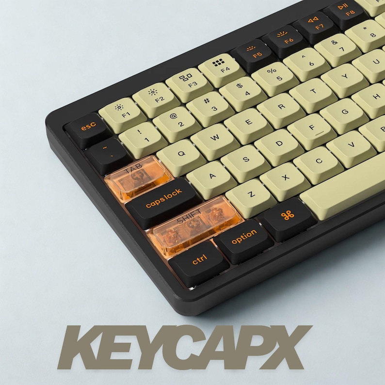 Low Profile PBT Keycap Set: Black & White, MX Compatible, Gamer Keycaps ...