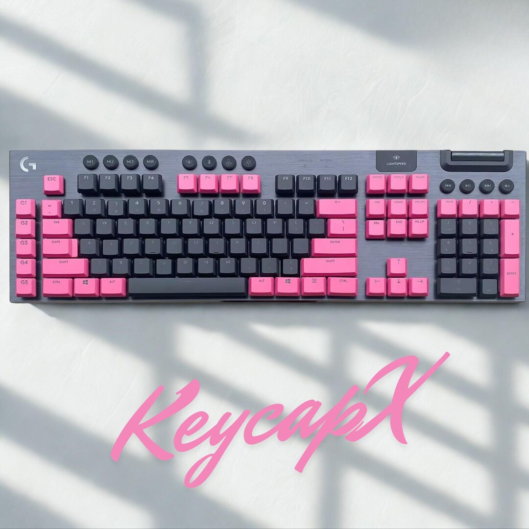 Pink Black RGB Shine-through Keycap Set for Logitech G915 / G913 / G815 ...