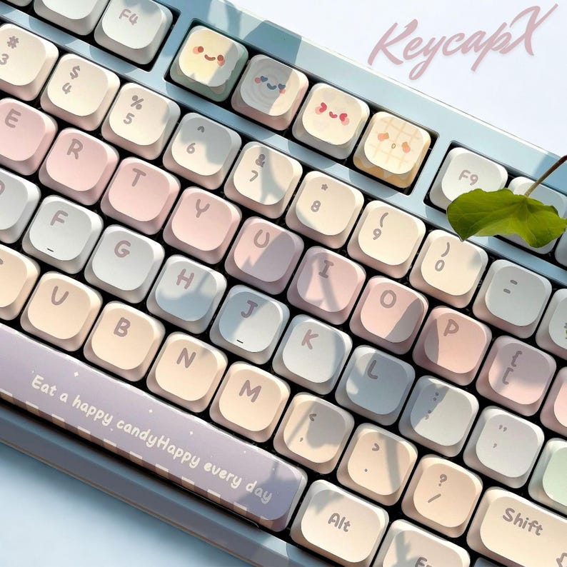 Low Profile Keycaps 120 Keys | ANSI ISO | Slim PBT Dye Sub Candy Theme ...