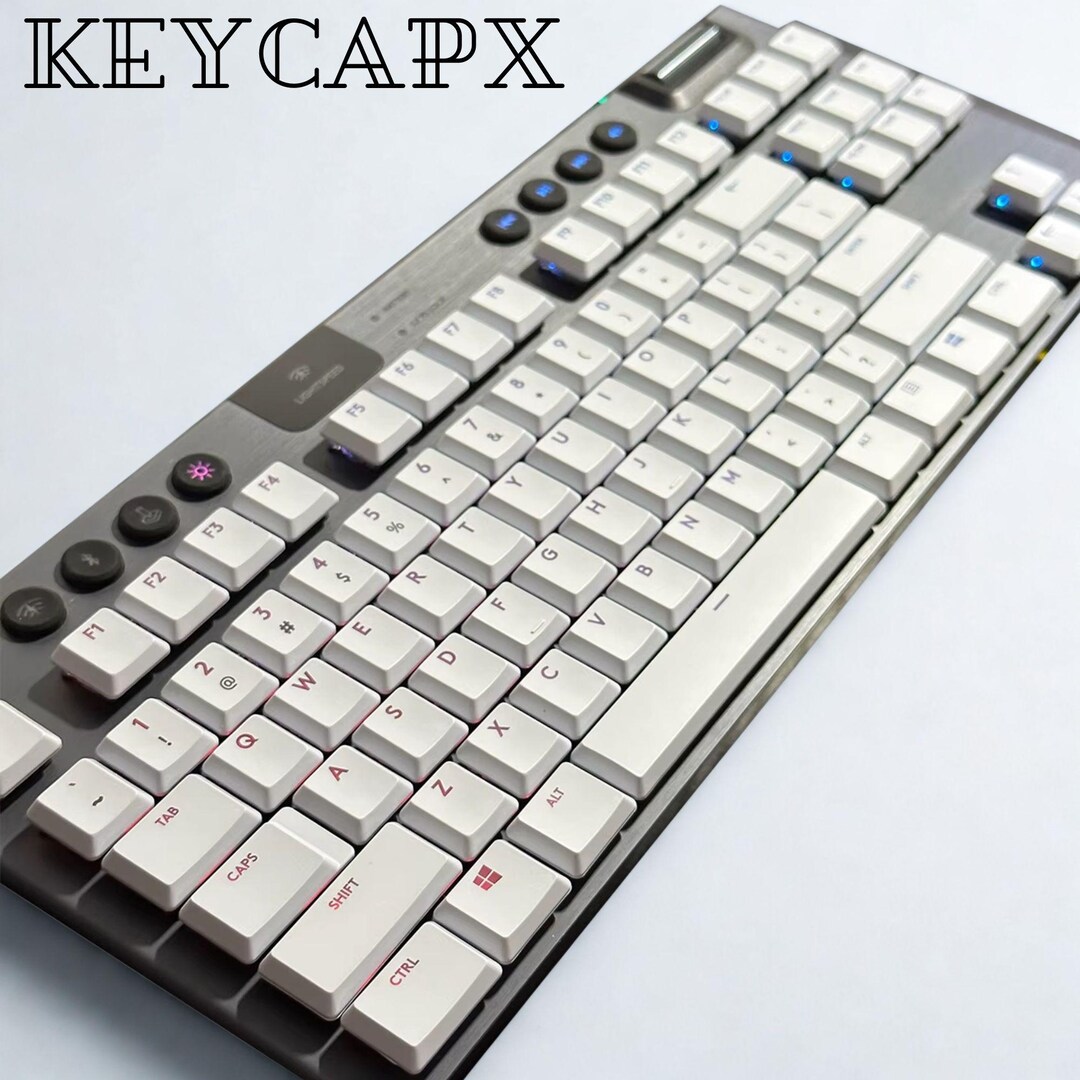 White RGB Shine Through PBT Keycap Set for Logitech G813/G915 Keyboards ...