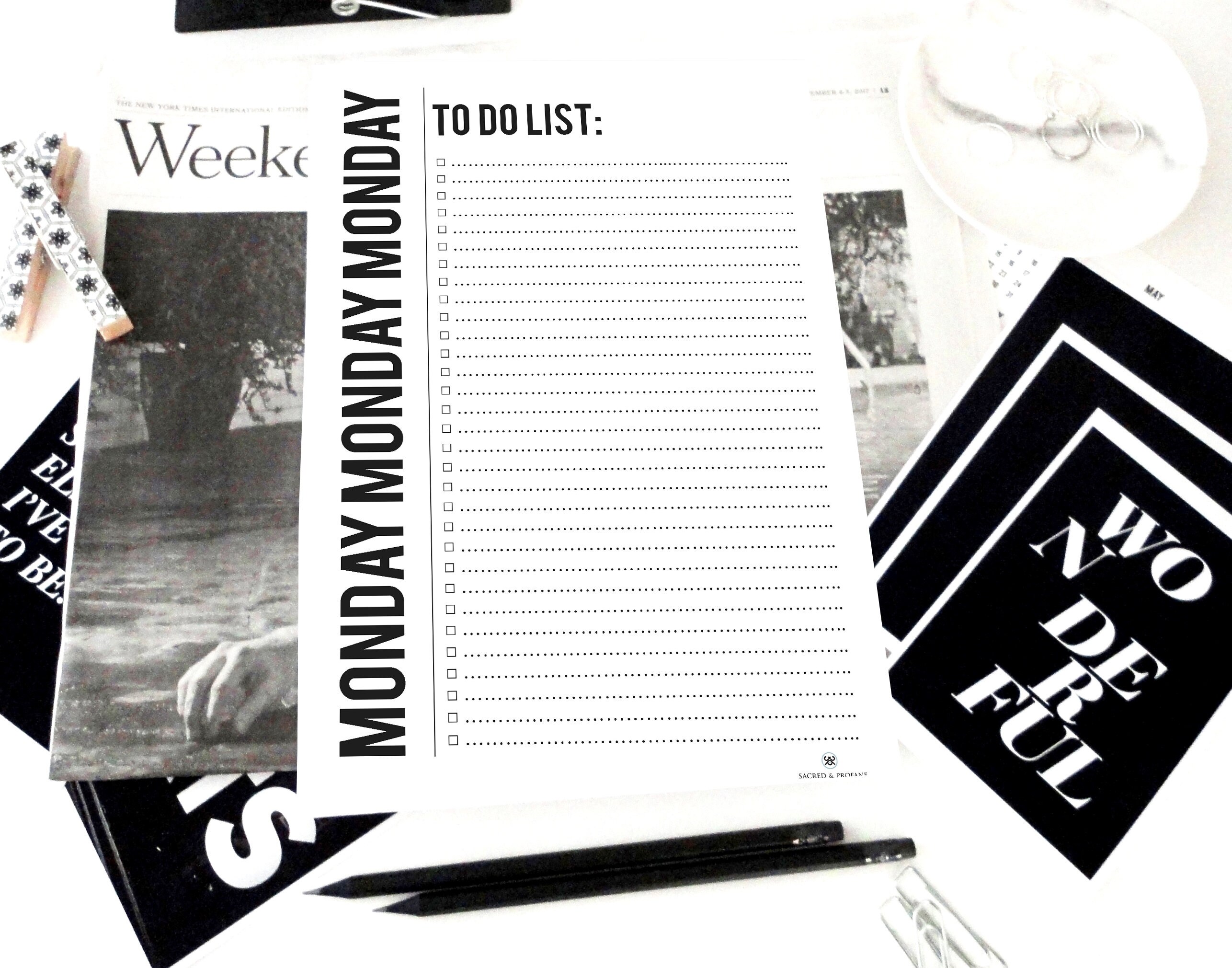 Printable To Do List Monday To Sunday To Do List Weekly | Etsy