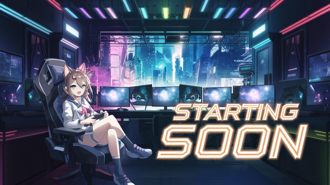 Anime Waifu Twitch Chat Overlay + Emotes + Badges | RGB Neon Gamer ...