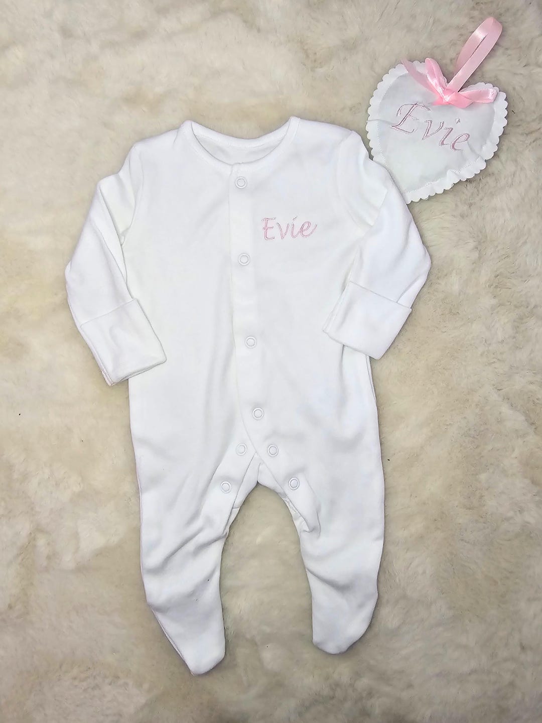 Personalised Embroidered Baby Sleepsuit: Custom Newborn Romper - Etsy