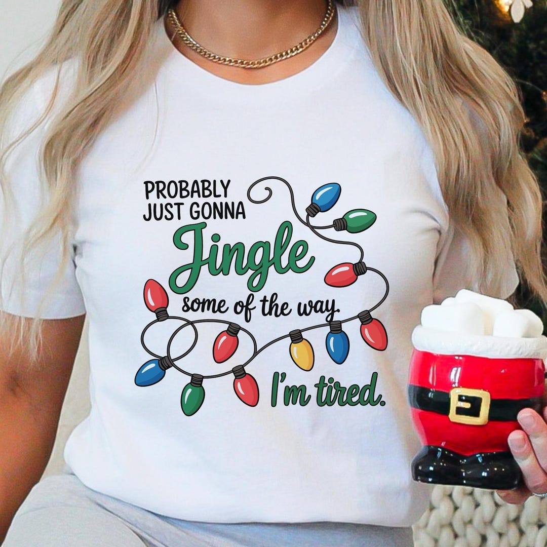 Funny Christmas Jingle Lights Graphic Tee, Holiday Shirt - Etsy
