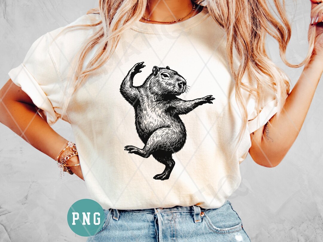 Dancing Capibara PNG Shirt Design, Sublimation Design, Funny Capibara ...