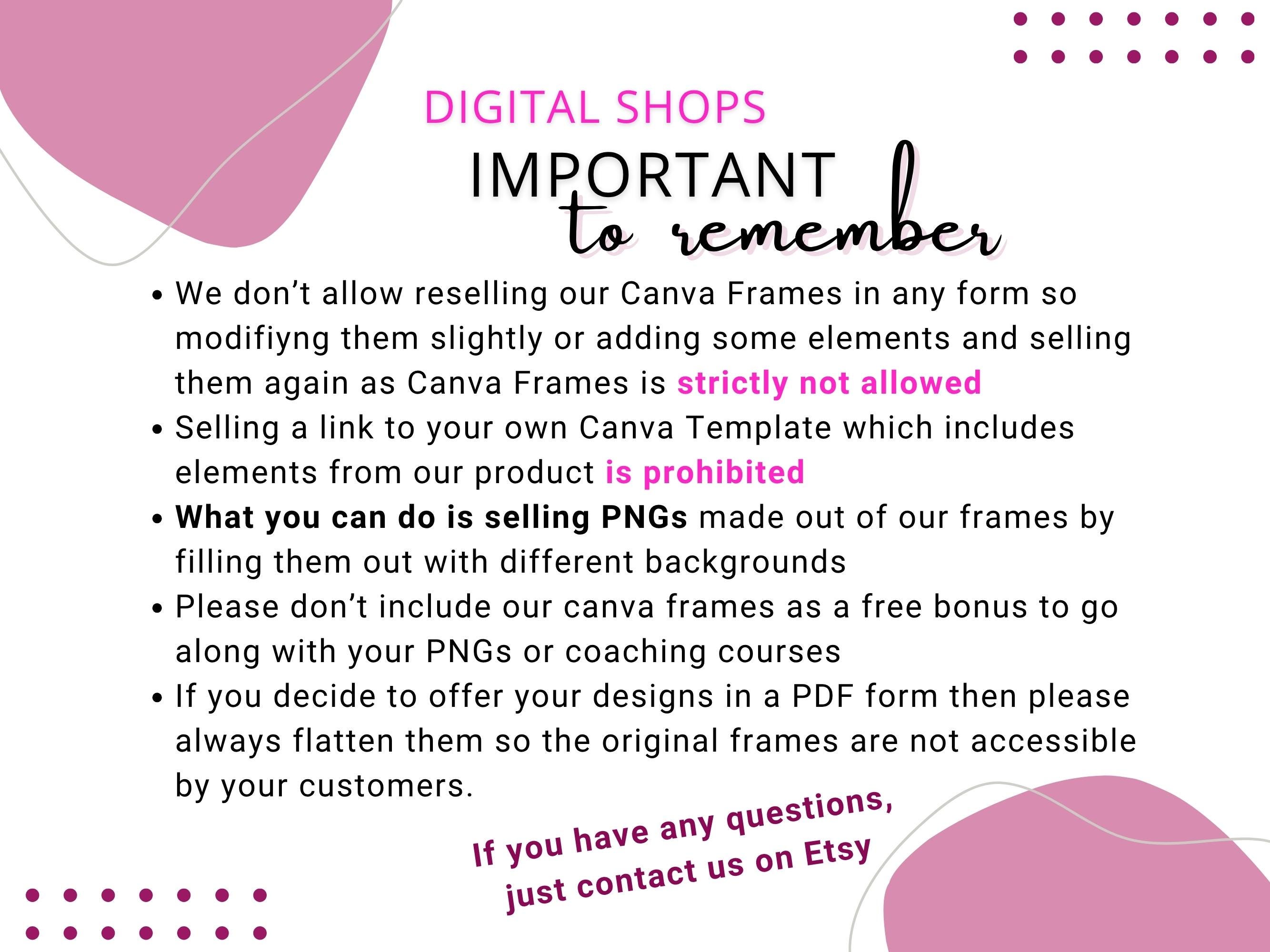 22 Scalloped Frames Bundle Drag & Drop Canva Frame Template Preppy ...