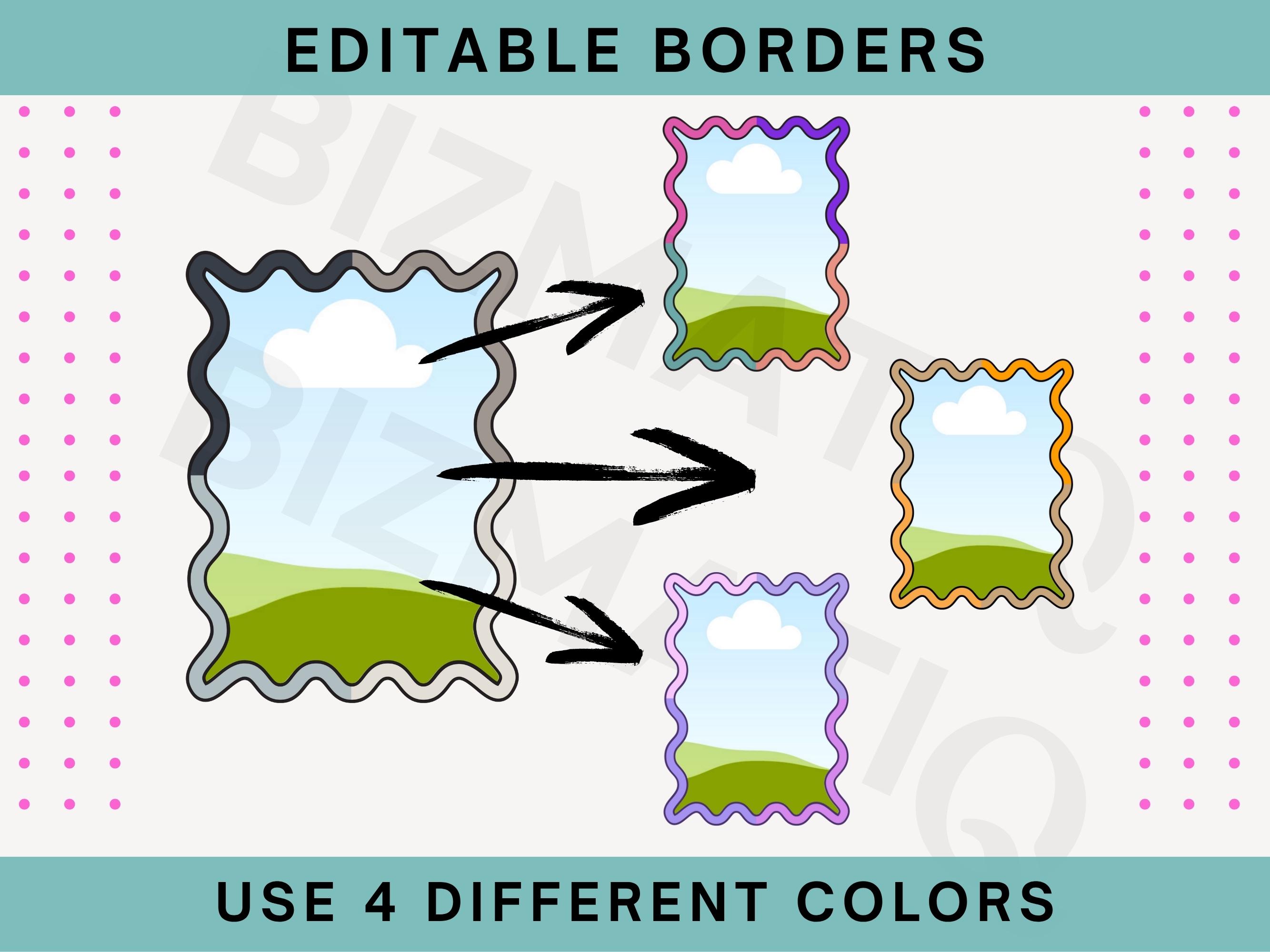 Editable Canva Border Frames Doodle Border Frames Canva Template Custom ...