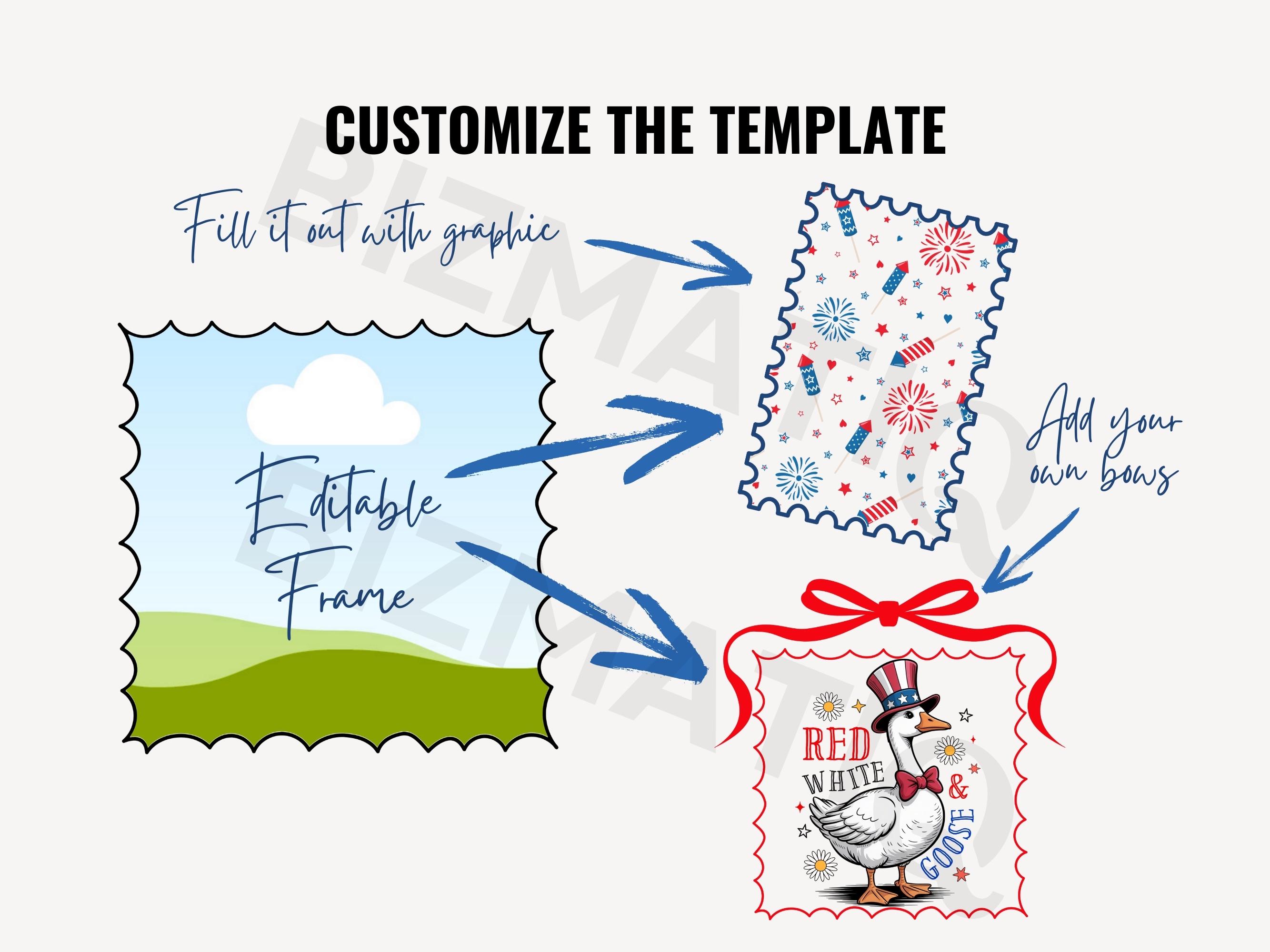 Custom Stamp Frame Canva Template Editable Stamp Border Frames BUNDLE ...