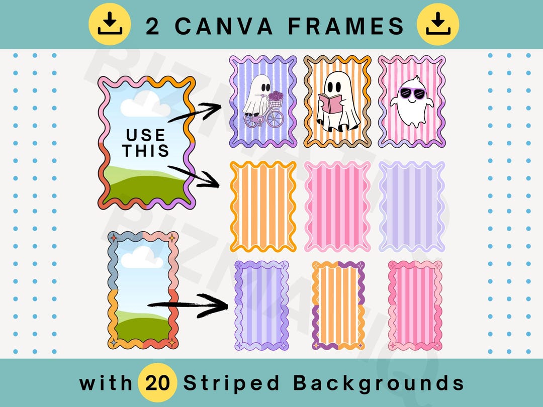 Editable Canva Border Frames Doodle Border Frames Canva Template Custom ...
