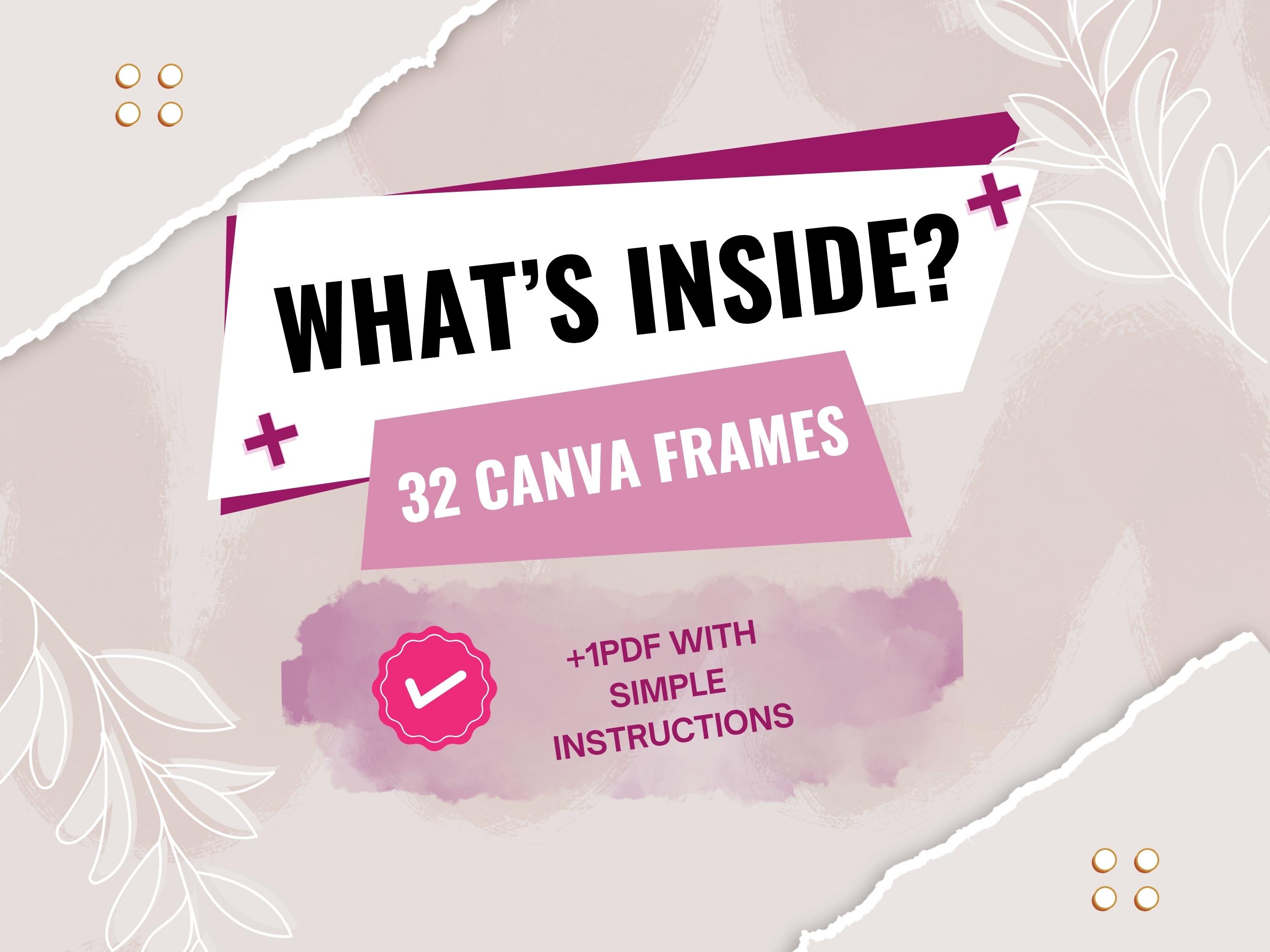 32 Editable Canva Border Frames BUNDLE Custom Squiggle Square Frames ...