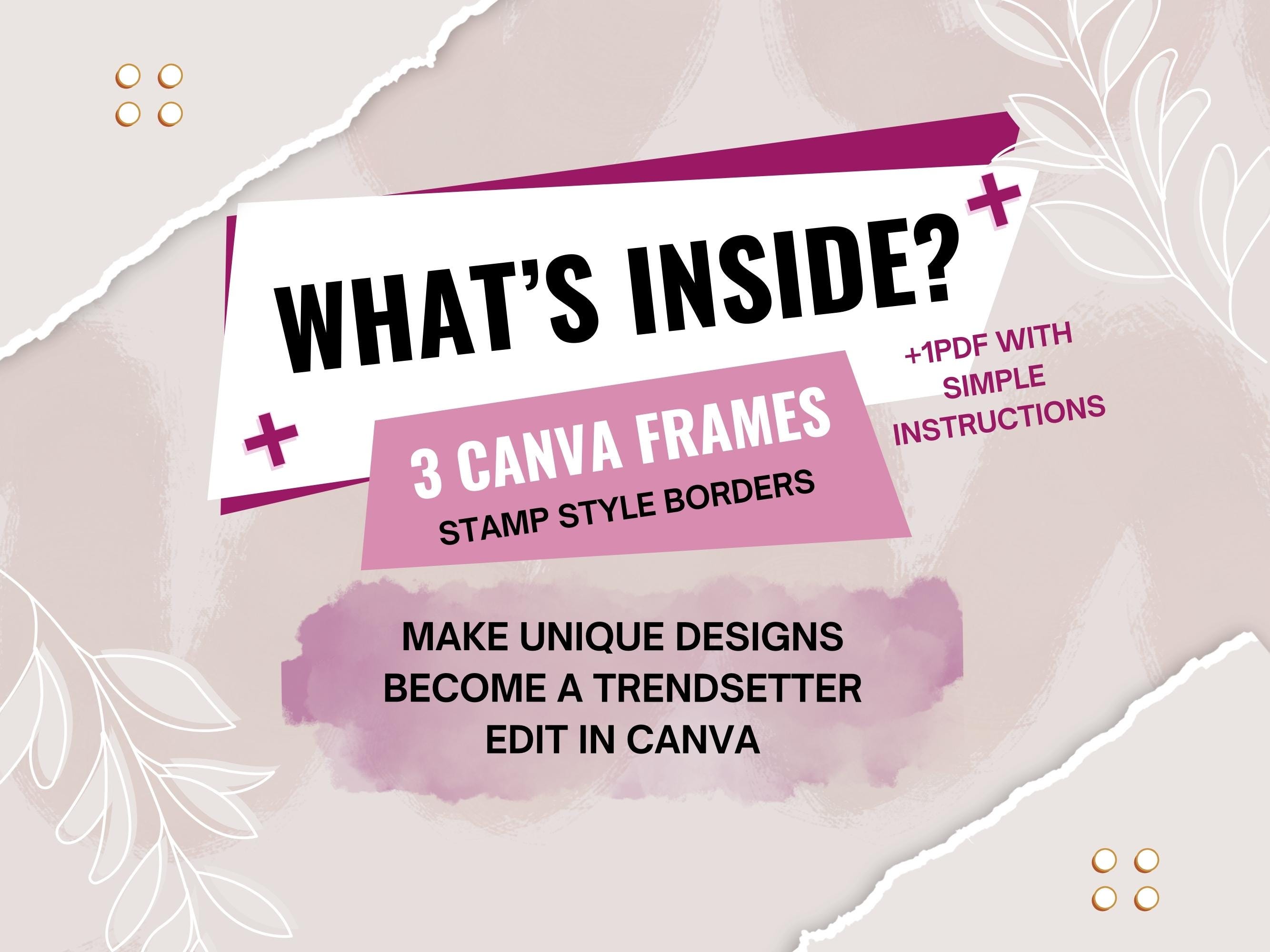 Custom Stamp Frame Canva Template Editable Stamp Border Frames BUNDLE ...