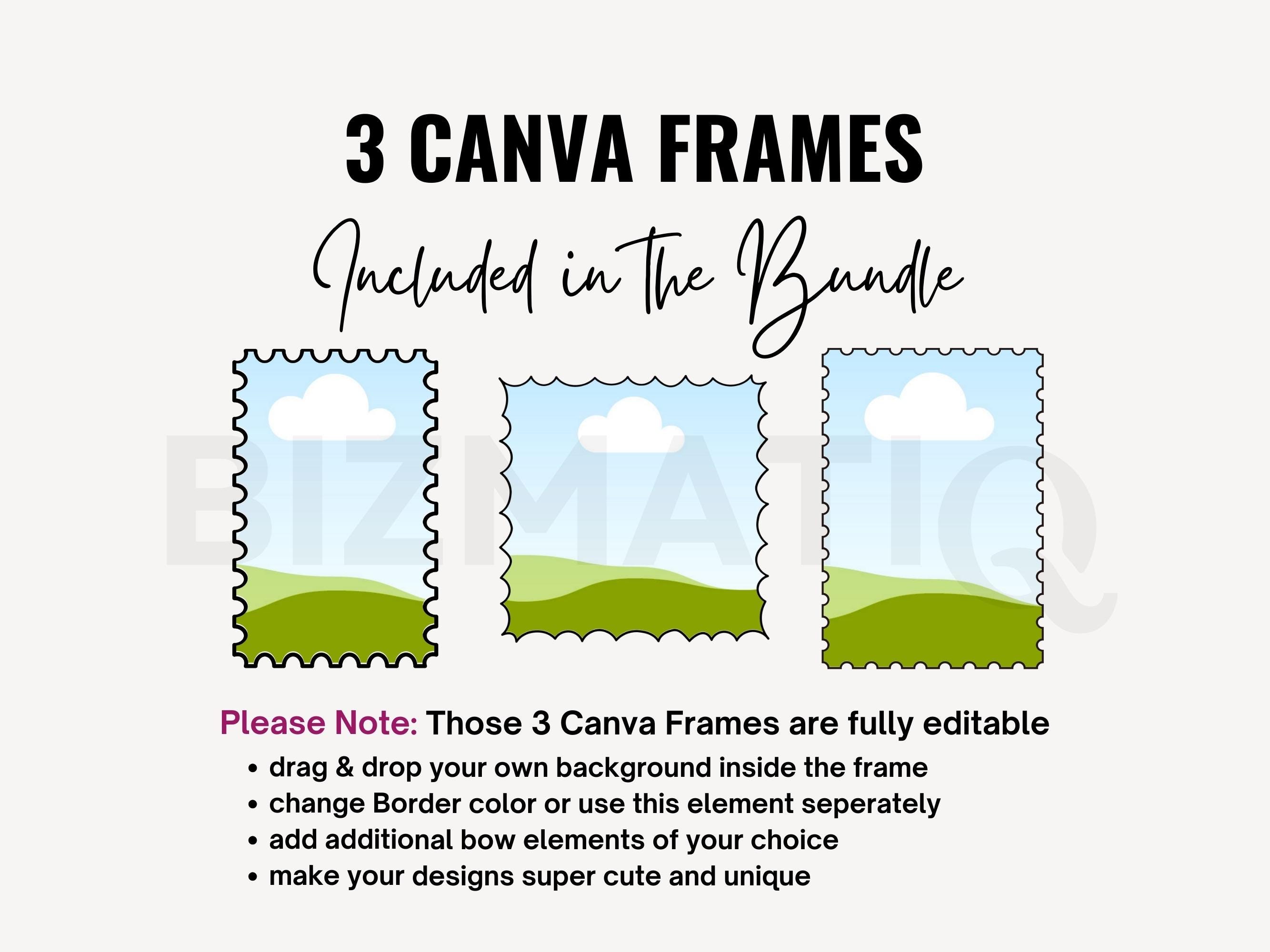 Custom Stamp Frame Canva Template Editable Stamp Border Frames BUNDLE ...