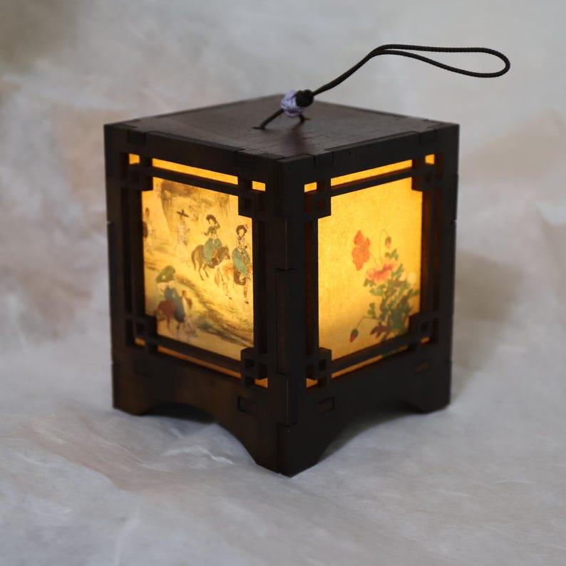 Handmade Korean Hanji Table Lantern | Soft Warm Light | Traditional ...