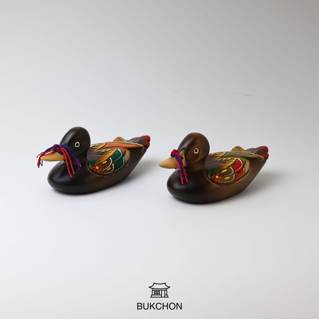 Hand-carved Korean Wooden Wedding Ducks – Pair of Love Geese With ...