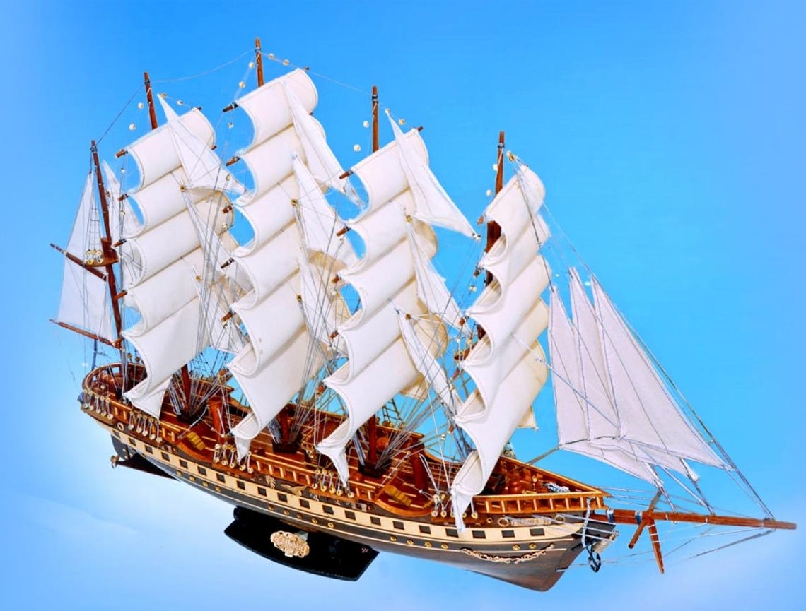 Handmade Ship Model, 104" Long, France II, 100% Handmade - Detailed ...