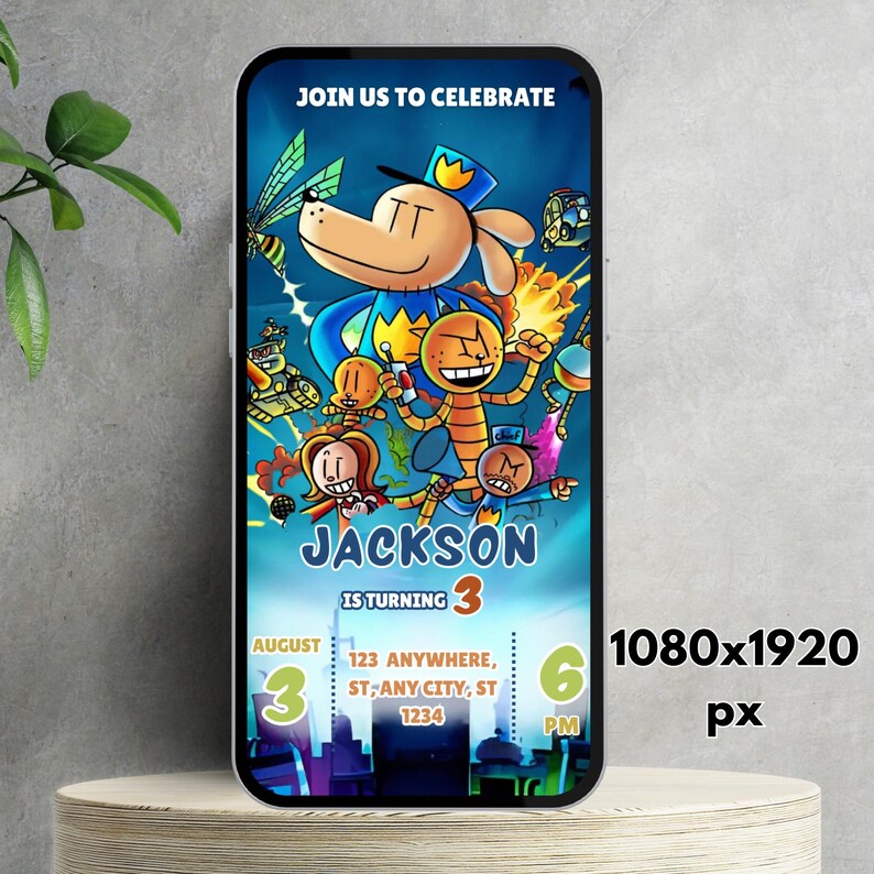 Editable Dog Man Birthday Invitation, Dog Man Invitation, Editable Kids ...