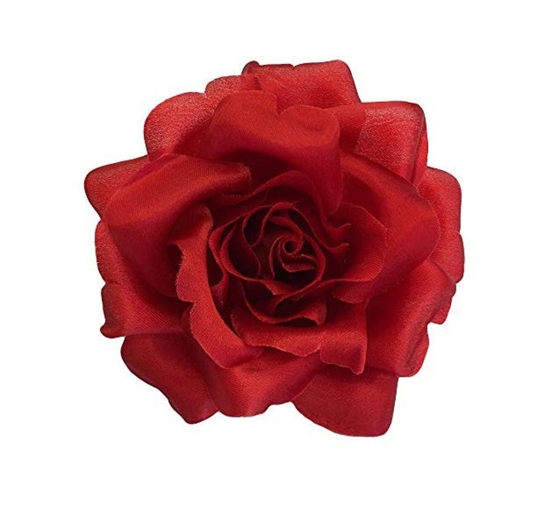 M S Schmalberg 3.5 Silk Red Rose Fabric Flower Brooch Pin Made in USA Etsy