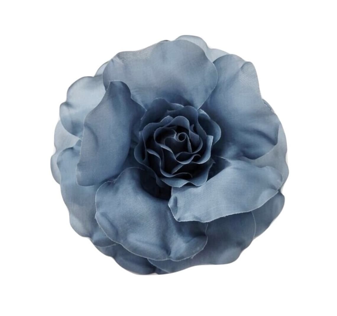 M&S Schmalberg 8" Silk Stone Slate Blue Rose Large Oversized Flower ...
