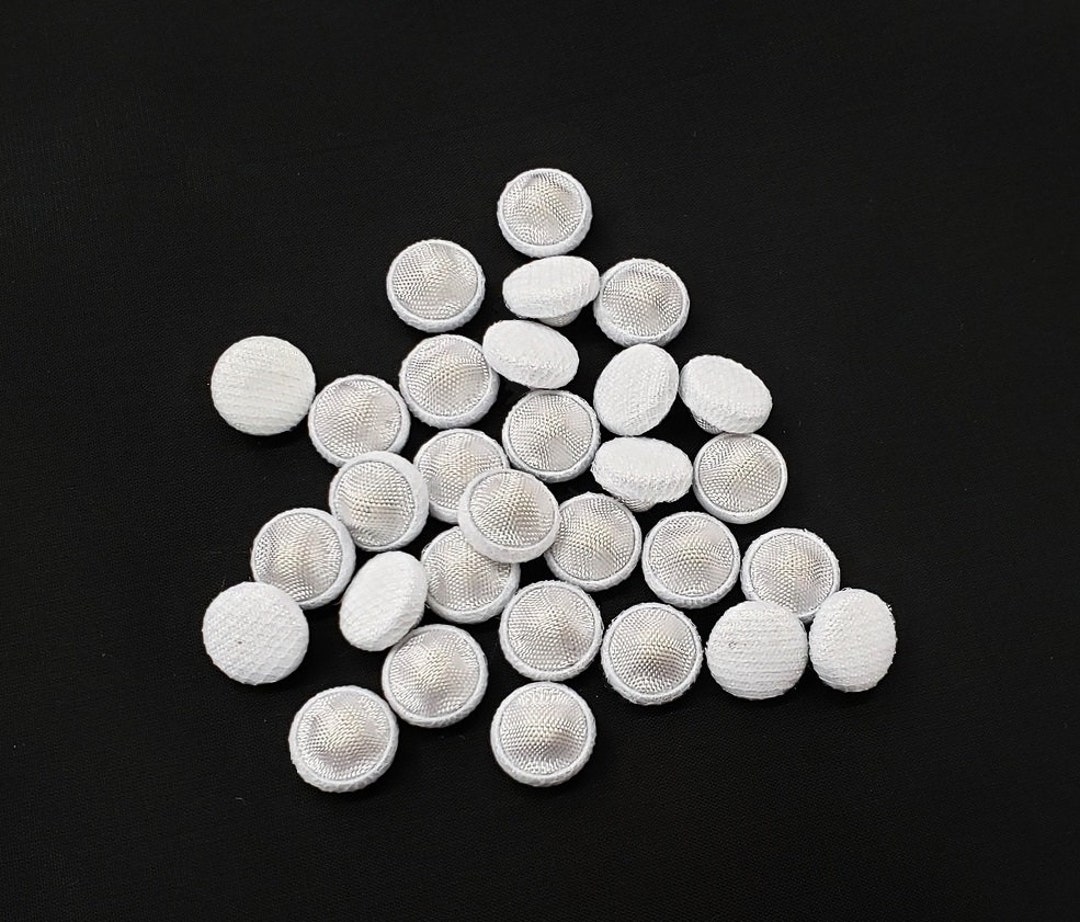 100 Bridal Fabric Covered Buttons Approx 7/16" (16 Ligne) - off White ...