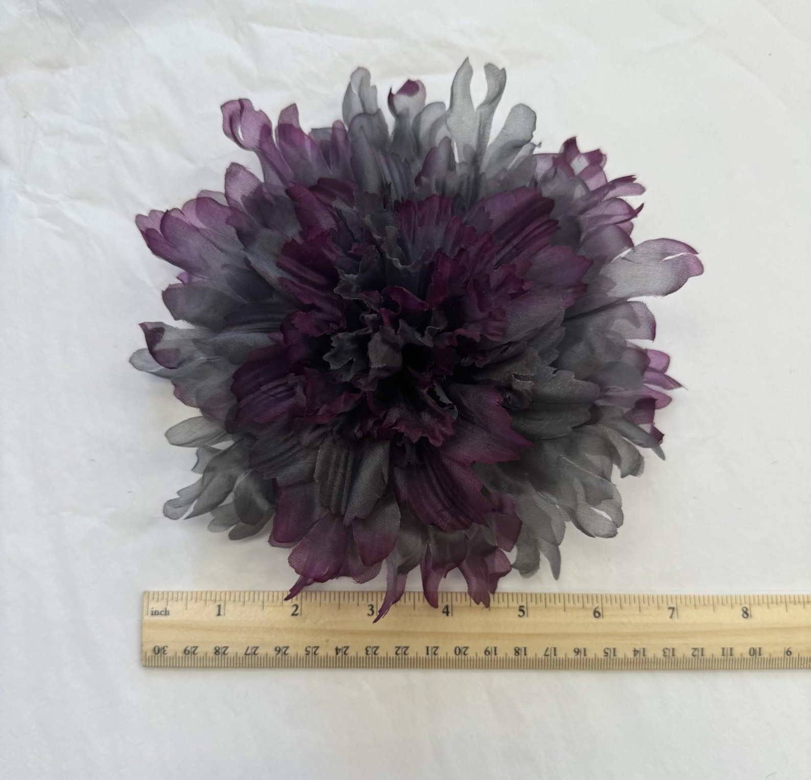 M&S Schmalberg 8" Hand Dyed "jagged Chrysanthemum" in Shades of Grey ...