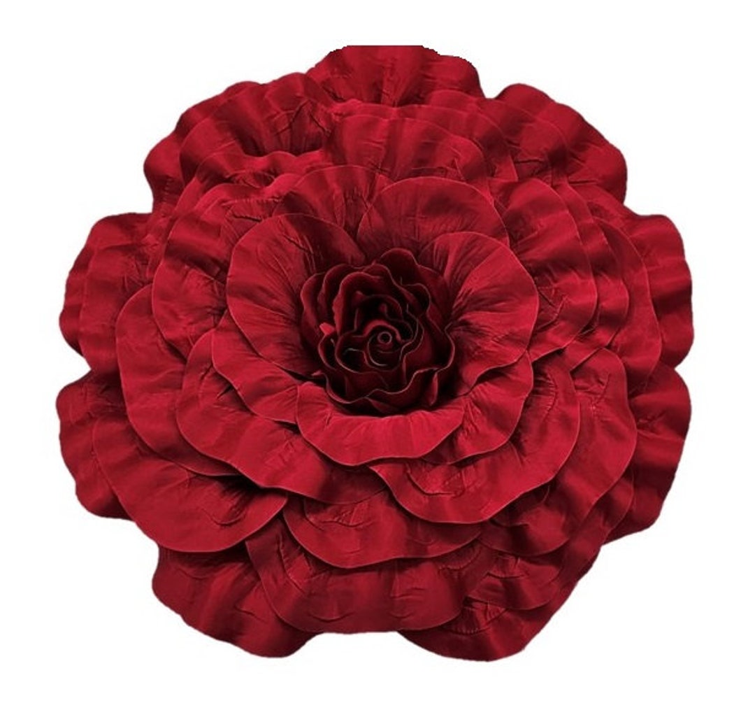 M&S Schmalberg 17" Large Oversized Red Rose Fabric Flower Pin (made ...