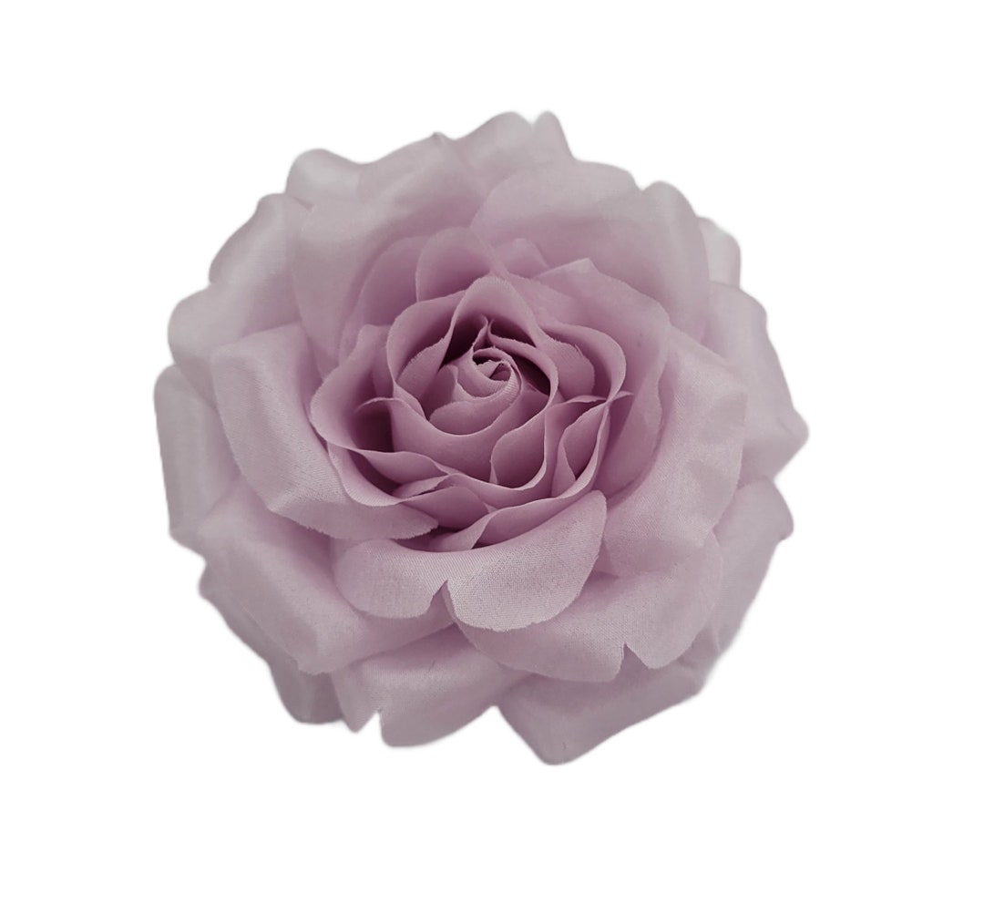 M&S Schmalberg 3.5" Lavender Light Purple Silk Rose Flower Brooch Pin ...