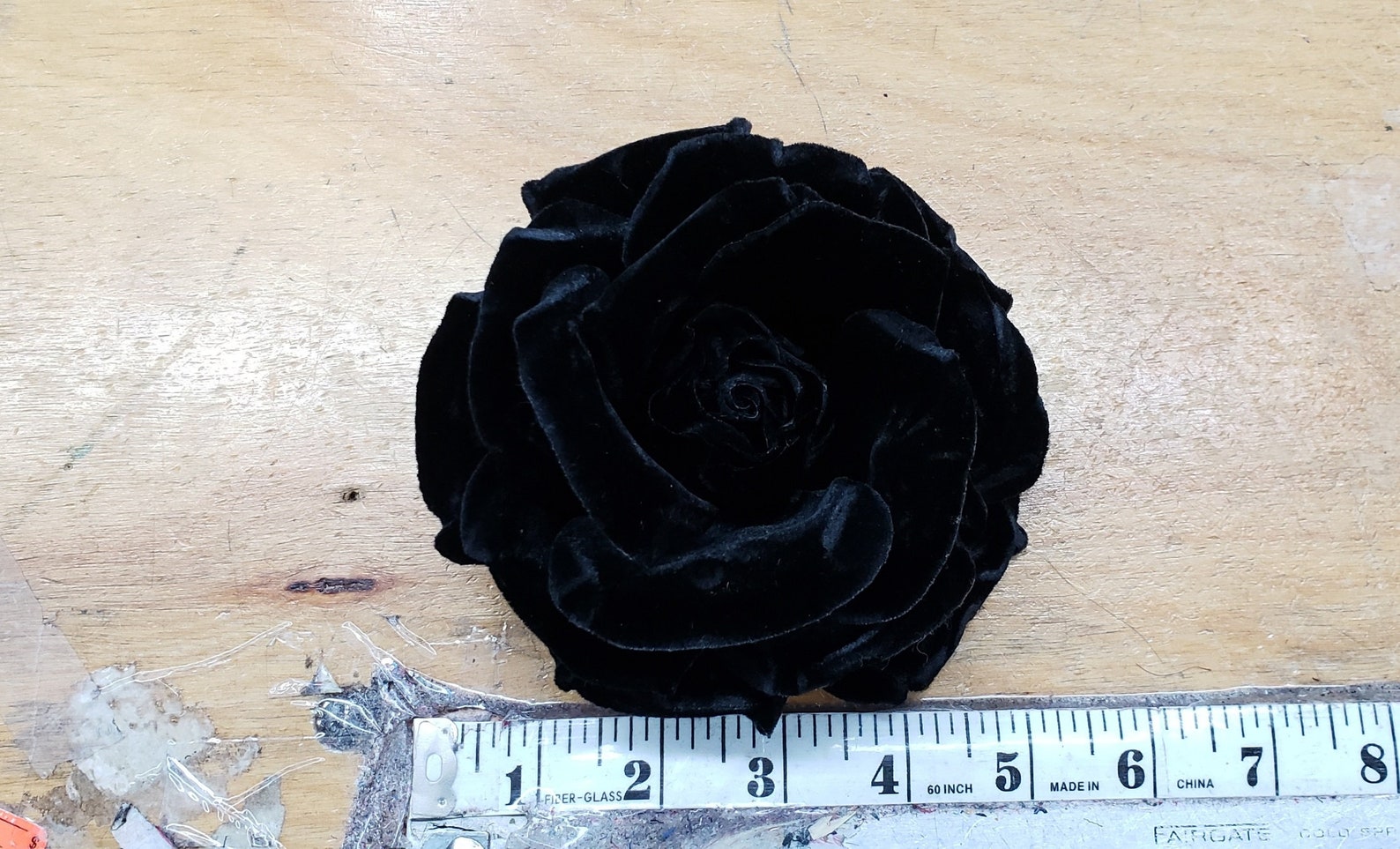 5" Black Velvet Rose Flower Pin - Artificial Flower Made in New York - Etsy
