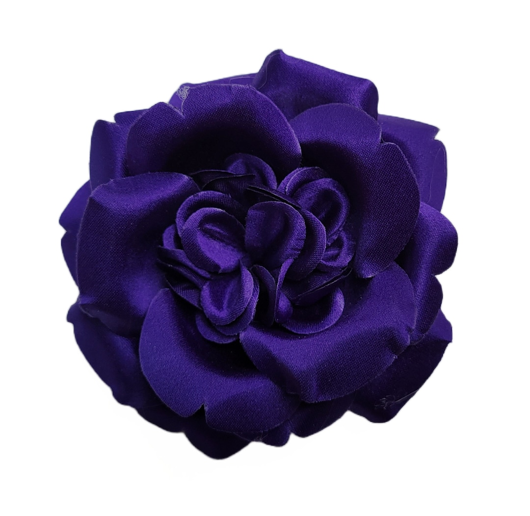 M&S Schmalberg 3.5" Purple Blooming Rose Flower Millinery Fabric ...