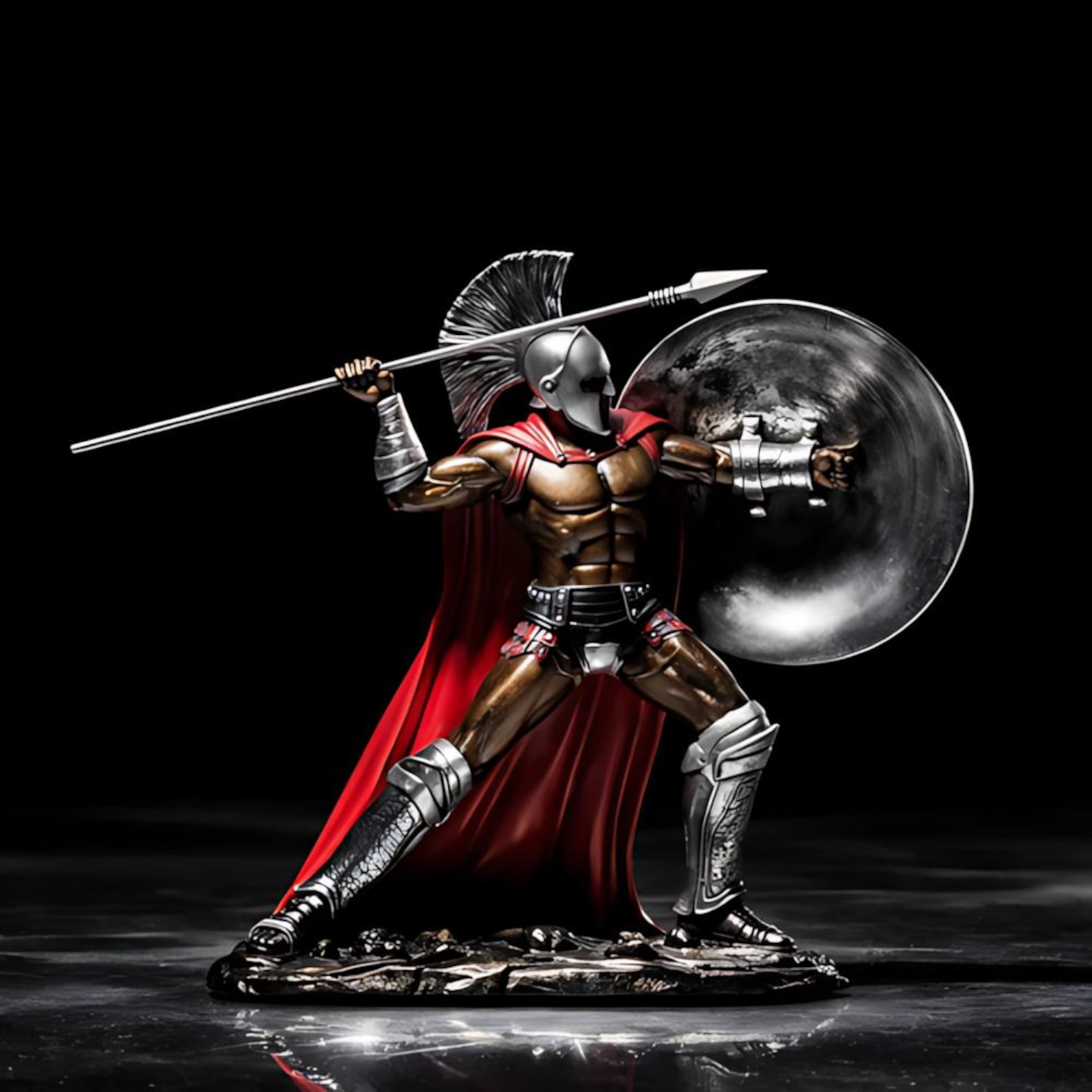 Spartan Warrior Statue Ancient Roman Resin Sculpture Retro Military ...
