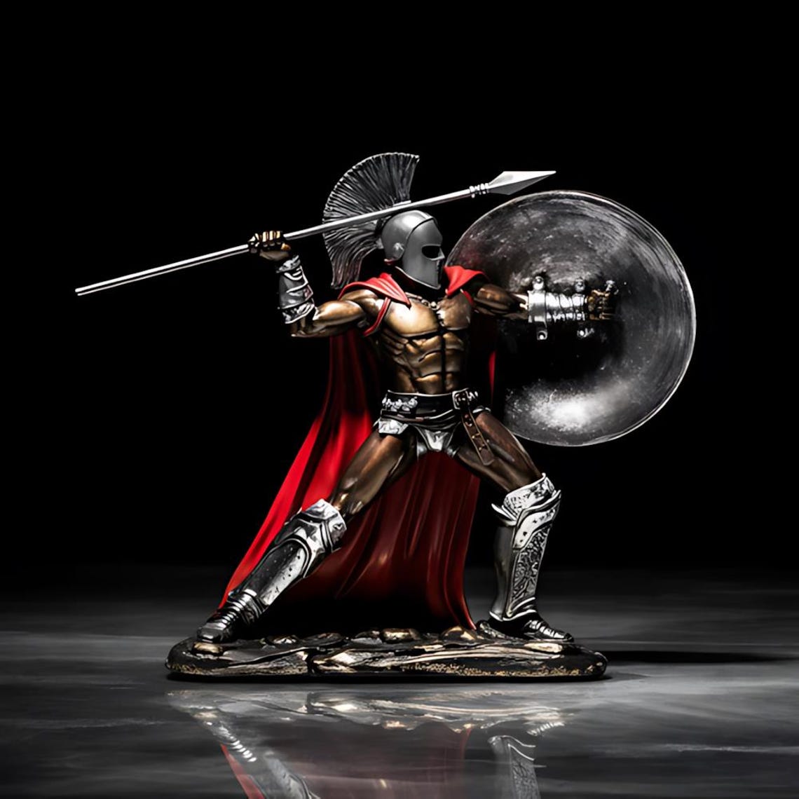 Spartan Warrior Statue Ancient Roman Resin Sculpture Retro Military ...